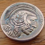‘The Brave Knight’ Hobo nickel/coin carving - Paul Holbrecht